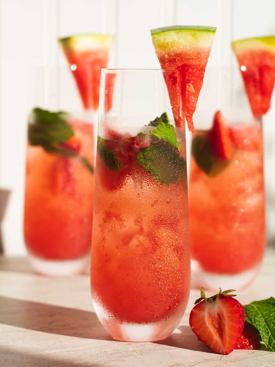 Strawberry Watermelon Spritzer Mocktail - The Realist Food Blog